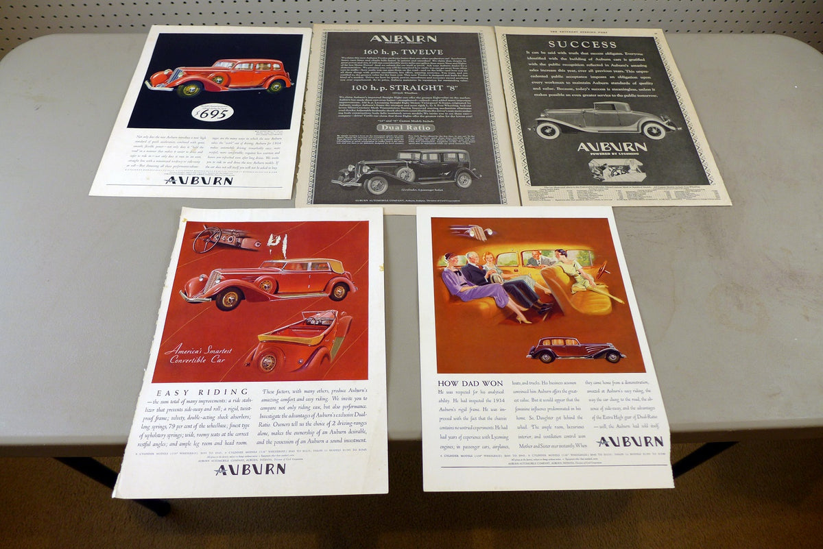 Auburn 17 Original Ads – Vintage Auto Posters
