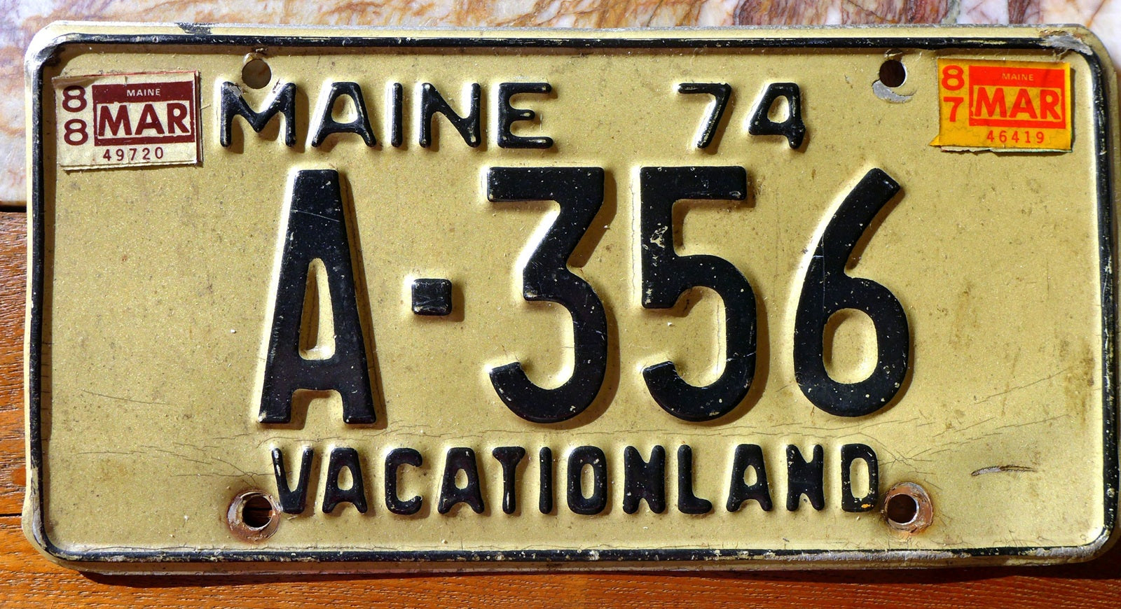 A-356 original license plate – Vintage Auto Posters