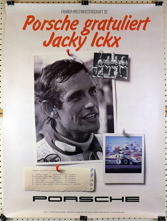 Porsche Jacky Ickx 1982 Poster – Vintage Auto Posters