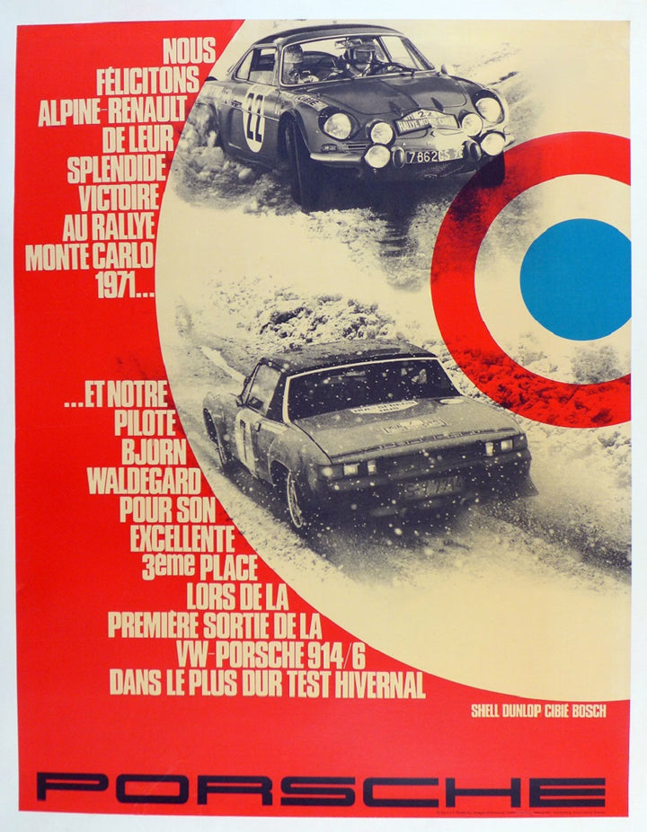 Rallye Monte Carlo 1971 Porsche Factory Poster – Vintage Auto Posters